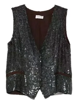 P.a.r.o.s.h Sequin Embellished Vest - Grey