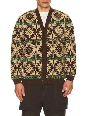 BEAMS Cardigan Boa Jacquard - Brown
