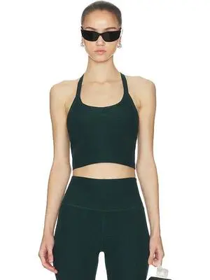 Beyond Yoga Spacedye On The Up Cropped Tank Top - Dark Spruce Green Heather