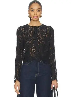 FRAME Lace Blouse - Black
