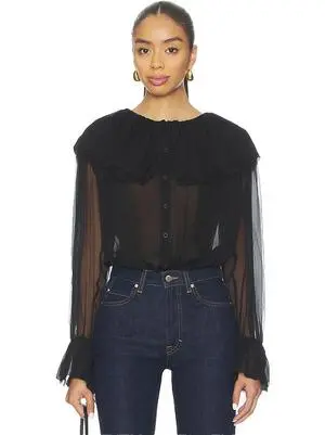 FRAME Tiered Statement Blouse - Black