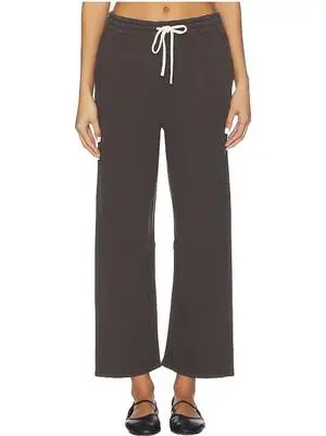 PERFECTWHITETEE Fallon Structured Fleece Barrel Pant - Vintage Black