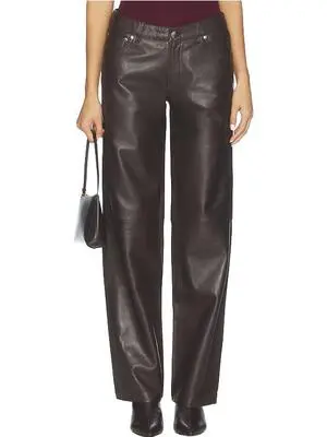 EB DENIM Low Rise Baggy Pant - Chocolate Leather