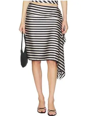 Lioness Allure Midi Skirt - Noir Stripe