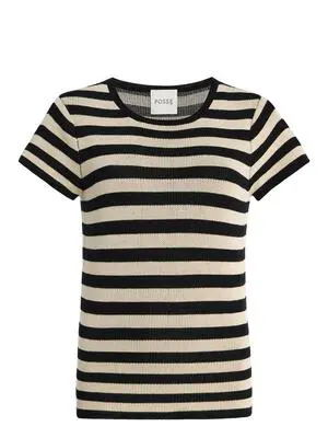 Posse Birdie Striped Knit T-shirt - Black,white