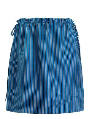 TOTEME Striped Silk Mini Skirt - Blue