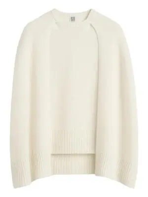 TOTEME Knit Cashmere Cape Top - Ivory