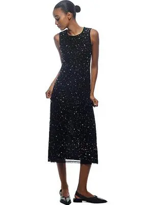HUTCH Oaklyn Embellished Maxi Dress - Black Crystals