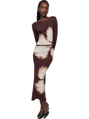 Farm Rio X Long-sleeve Jersey Midi Dress - Maya