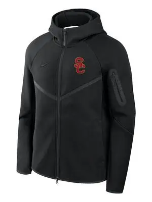 Nike Usc Tech Fleece Windrunner Full-zip Hooded Jacket - Black