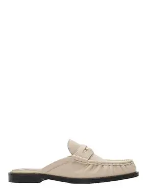 Burberry Leather Cadet Mules - Nutmeg Beige