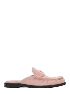 Burberry Leather Cadet Mules - Peony Pink