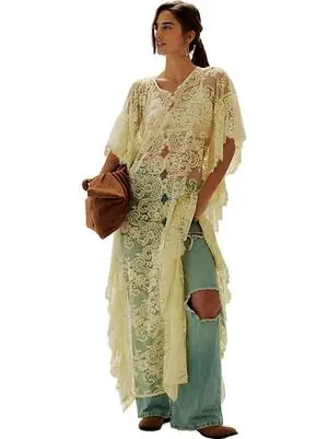 Free People Fontan Lace Kaftan - Butter Yellow