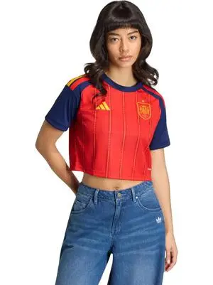 Adidas Spain 26 Home Cropped Jersey - Vivid Red