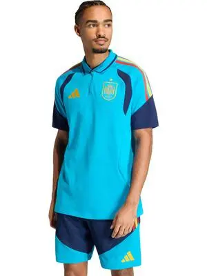 Adidas Spain 26 Tiro Polo Shirt Blue - Bold Aqua