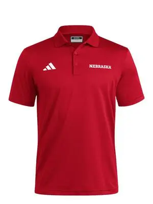 Adidas Nebraska Cornhuskers Coaches Ottoman Polo - Team Power Red / White / White