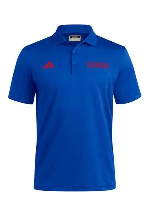Adidas Kansas Jayhawks Coaches Ottoman Polo - Royal Blue / Team Power Red