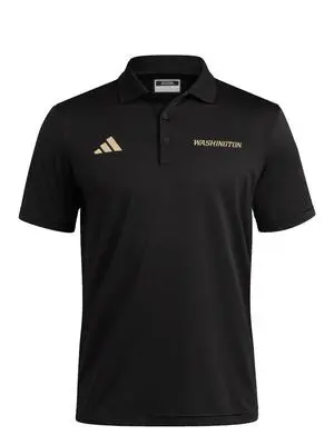 Adidas Washington Huskies Coaches Ottoman Polo - Black / Team Sand