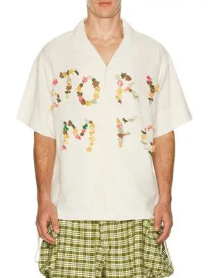 STORY MFG. Greetings Shirt In White - Petal Applique