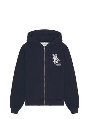 ONE OF THESE DAYS Barbed Zip Up Hoodie - Hard Washed Navy