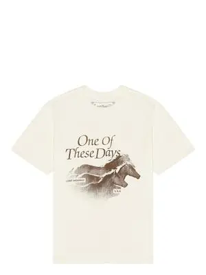 ONE OF THESE DAYS Lost Highway Tee In White - Bone