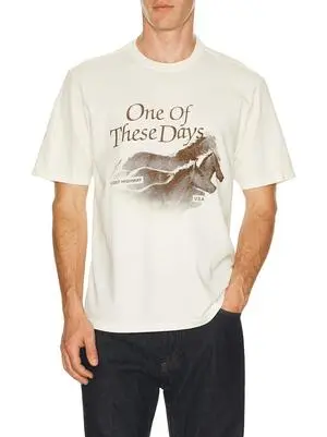 ONE OF THESE DAYS Lost Highway Tee In White - Bone