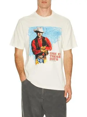ONE OF THESE DAYS Heaven Can Wait Tee In White - Bone