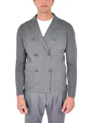 DRUMOHR Double-breasted Wool Blazer - Grey