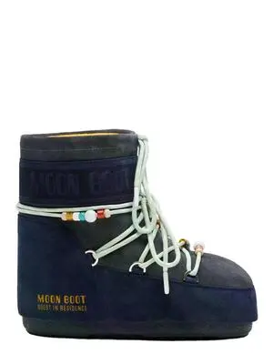 Moon Boot Icon Beaded Suede Boots - Blue