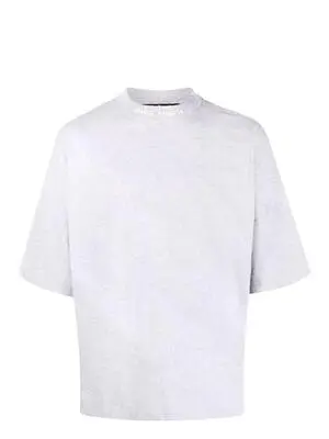 Palm Angels Logo-print Cotton T-shirt - Grey