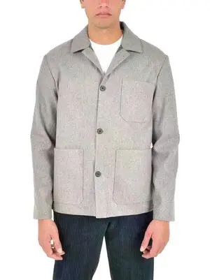 DRUMOHR Buttoned Patch-pocket Overshirt Grey