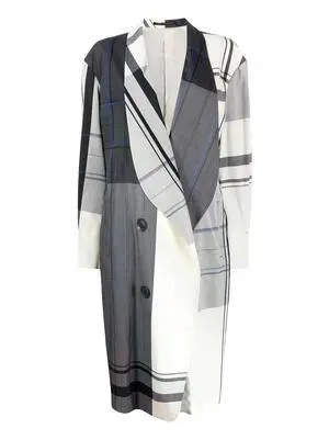 Y’s Check Print Single-breasted Coat - Multicolour