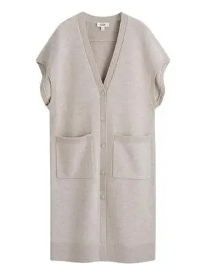 COS Rounded Merino Wool Longline Cardigan
