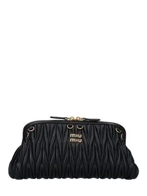 Miu Miu Matelassé Leather Pouch - Black