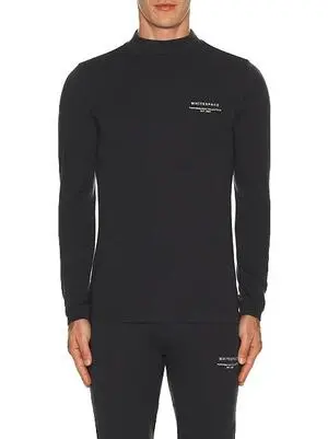 WHITESPACE Merino Mock Neck Baselayer T-shirt - Phantom