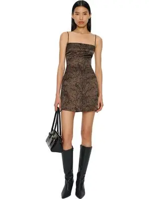 REFORMATION Frankie Silk Mini Dress - Natural