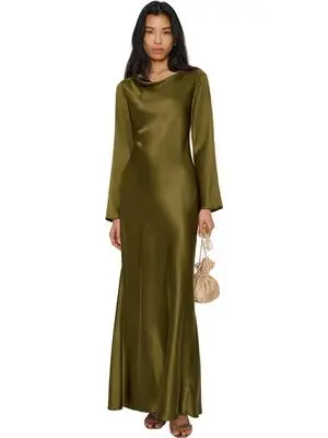 REFORMATION Pike Silk Maxi Dress - Green