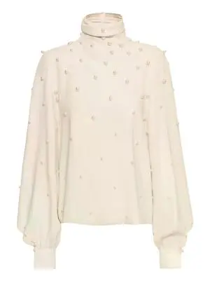 Oscar De La Renta Pearl Cluster Blouse - Neutrals