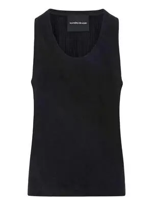 Manière De Voir Ribbed-knit Vest - Black