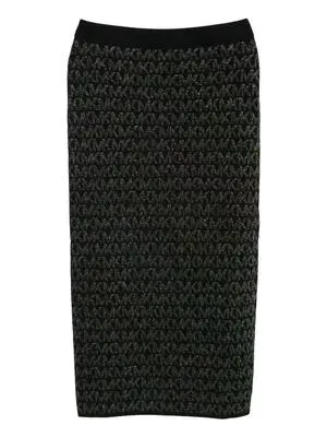 MICHAEL KORS Logo-Embroidered Midi Skirt