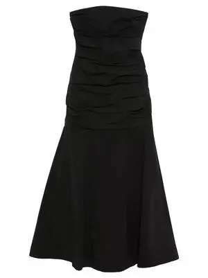 ST. AGNI Gathered Strapless Maxi Dress - Black