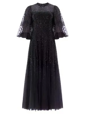 NEEDLE & THREAD Sequin-embellished Maxi Dress - Black