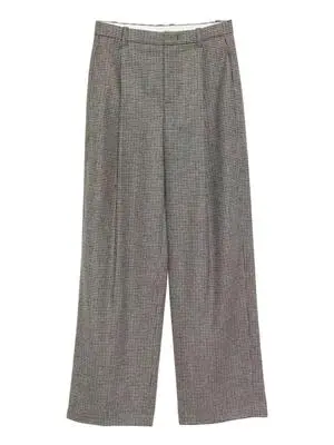 Vince Houndstooth-print Trousers - Brown
