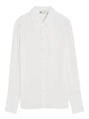 Tory Burch Semi-sheer Crepe-georgette Shirt - Cream