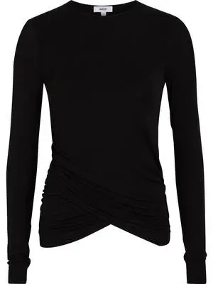 AGOLDE Draped Jersey Top - Black
