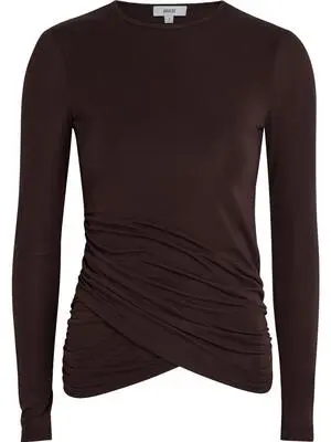 AGOLDE Draped Jersey Top - Brown