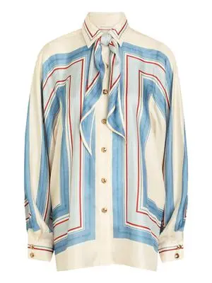 Zimmermann Patterned Silk Scarf Shirt - Multicoloured 1
