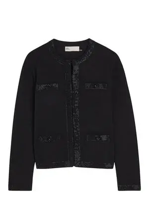 Tory Burch Kendra Crystal-embellished Cardigan - Black