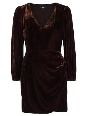 Paige Lawry Draped Velour Mini Dress - Aubergine