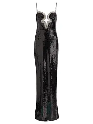 Rebecca Vallance Lyra Embellished Sequin Gown - Black